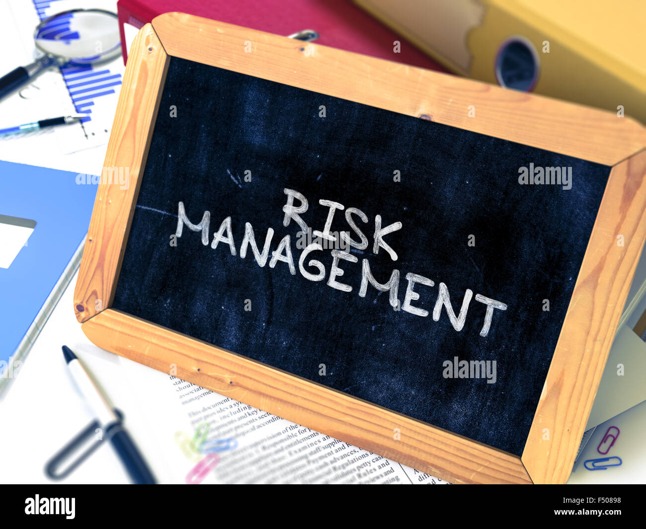 Hand Drawn Risk Management on Small Chalkboard Stock Photo - Alamy