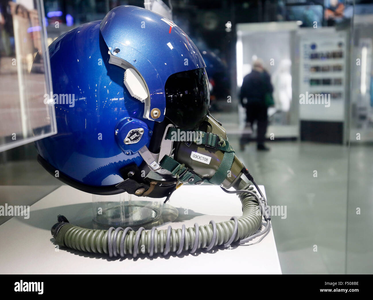 Speyer, Germany. 24th Oct, 2015. A blue NASA astronaut's helmet on show ...