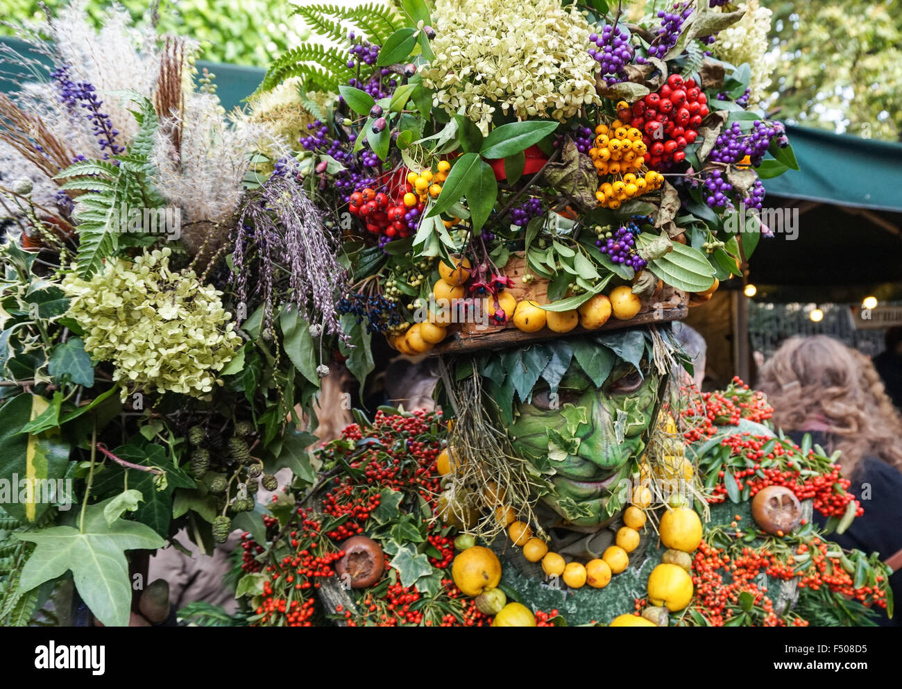 The Berry Man at the Apple Day celebration at Borough Market, London ...