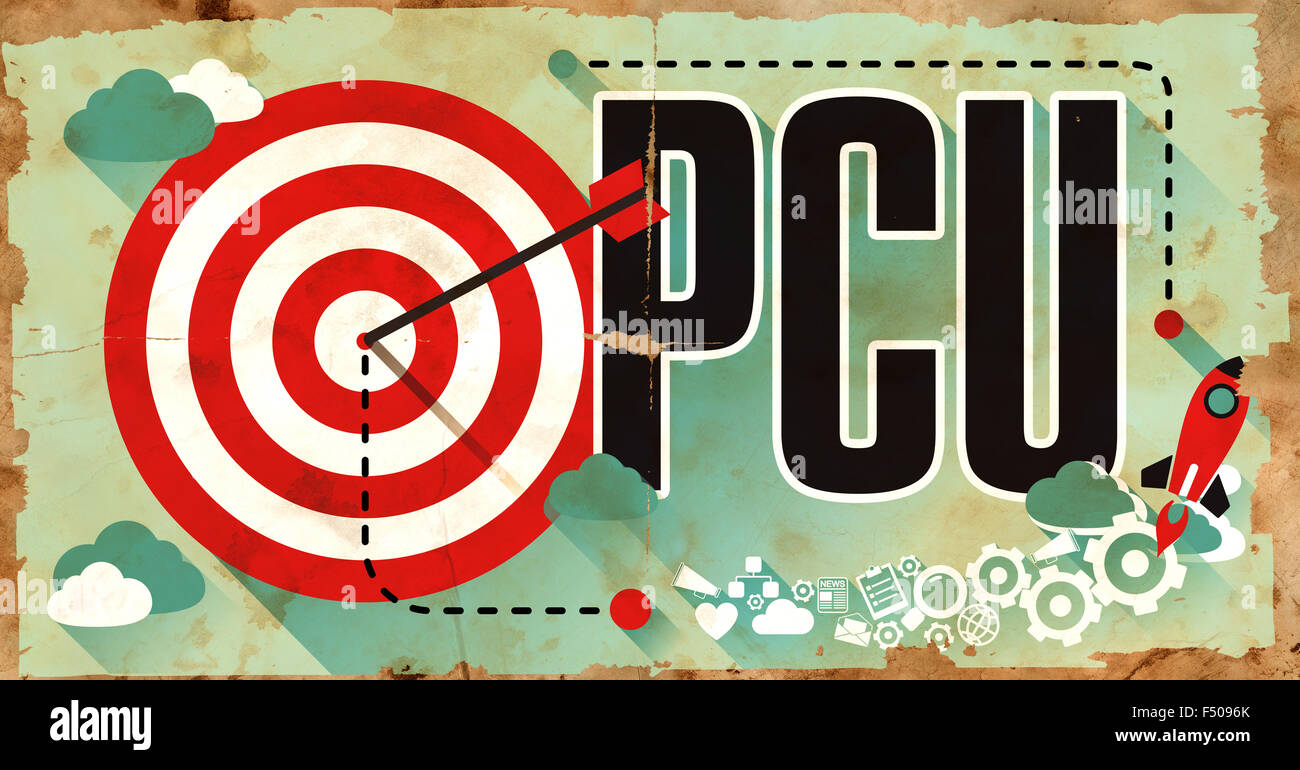 PCU Word on Poster in Grunge Design Stock Photo - Alamy