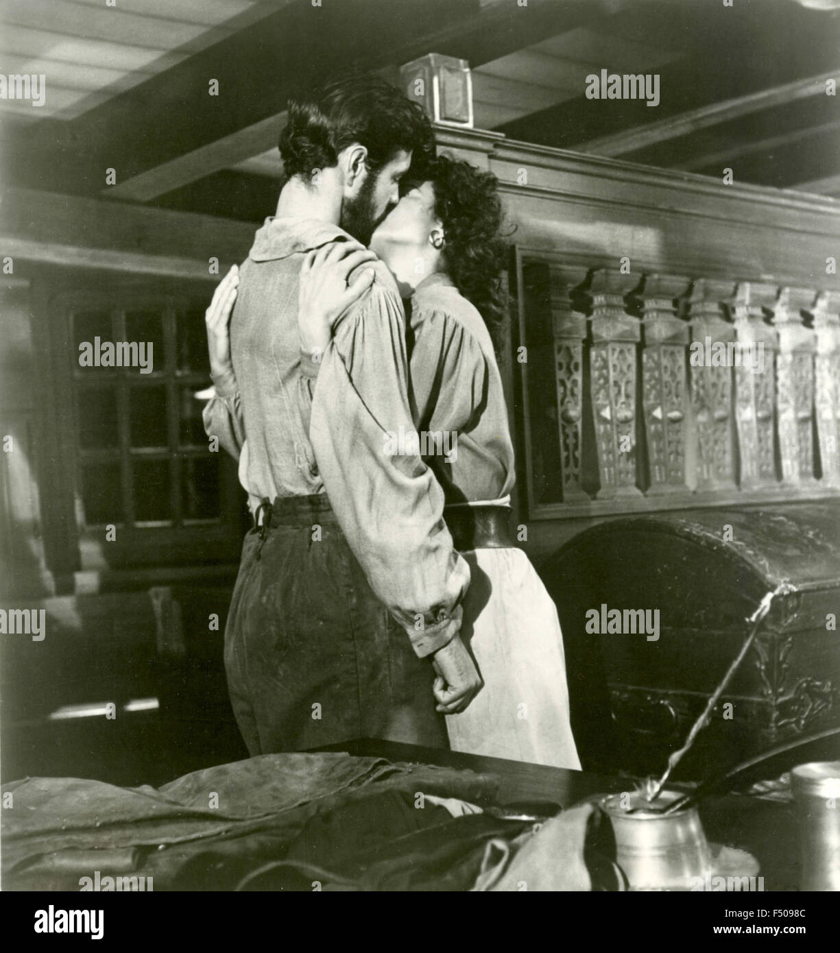 The actors Louis Jourdan and Jean Peters in a scene from the film "Anne ...