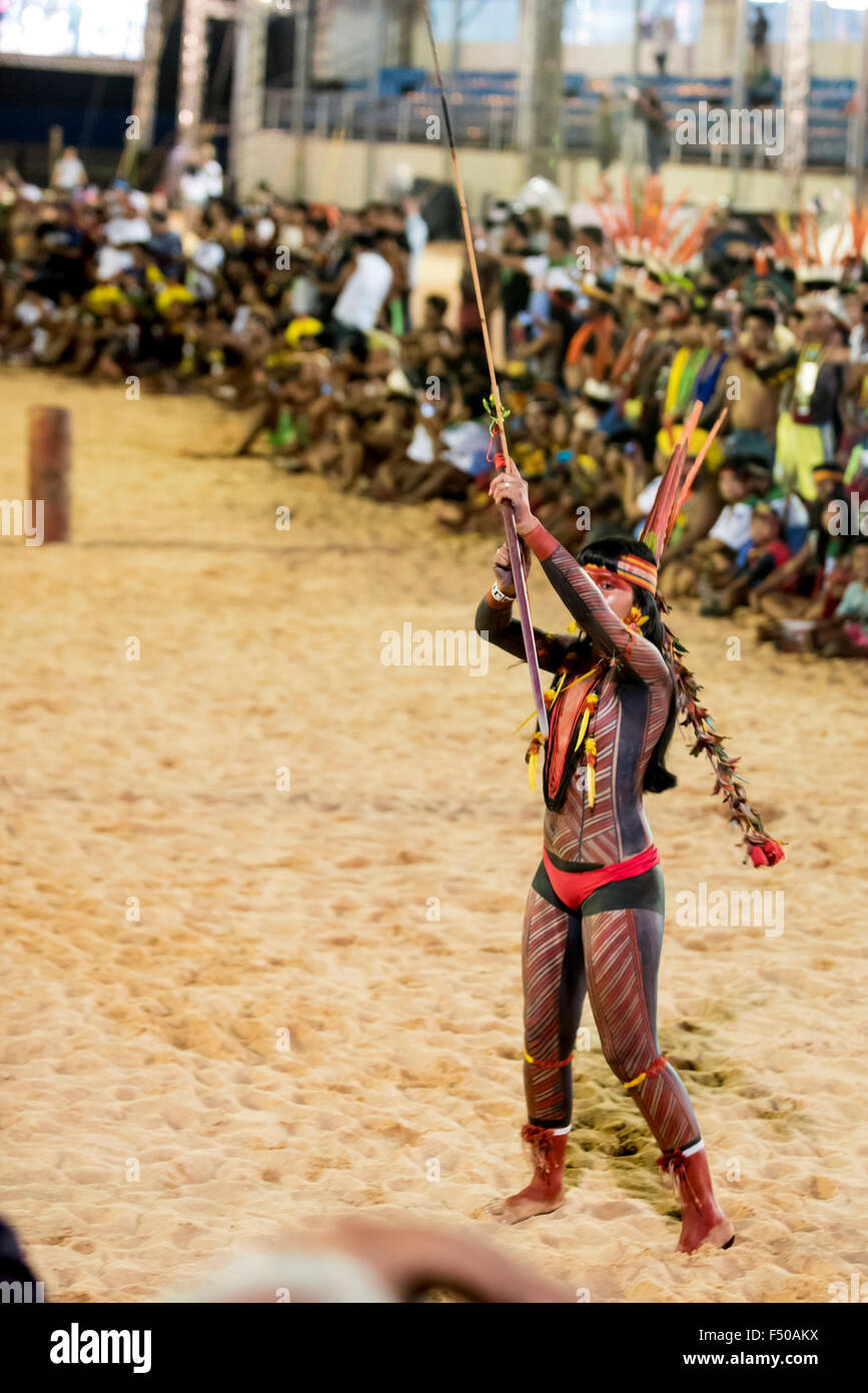 Palmas, Tocantins State, Brazil. 24th Oct, 2015. A Karaja indigenous ...