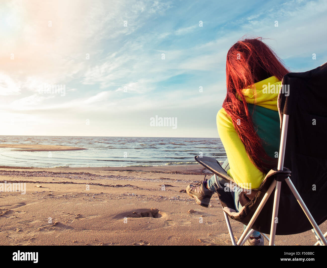 woman resting on beach Stock Photo - Alamy