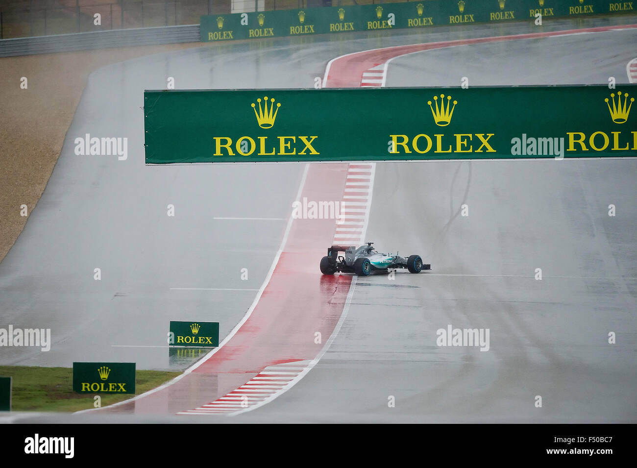 Austin, Texas, US, October 25, 2015: Lewis Hamilton #44 with Mercedes ...