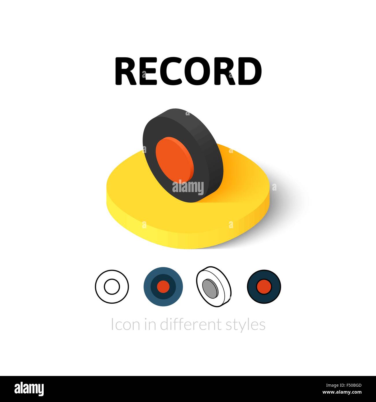 Record icon in different style Stock Vector Image & Art - Alamy