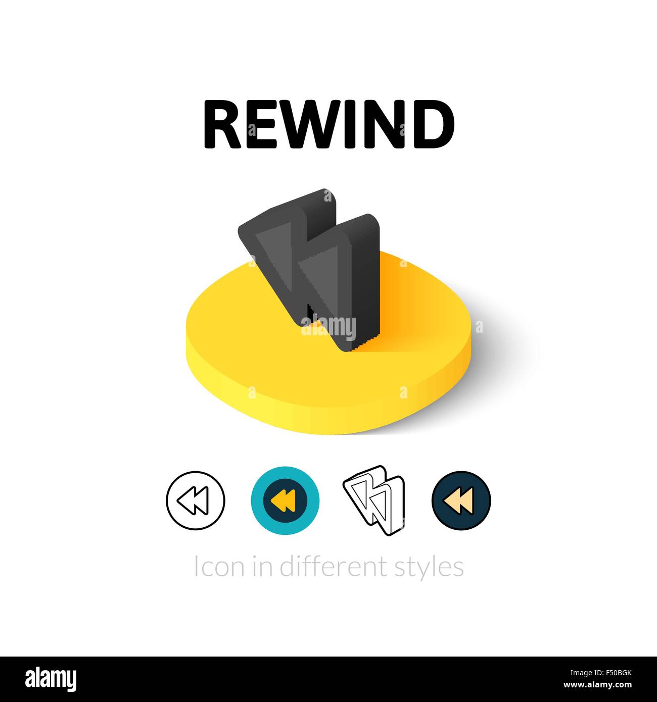 Rewind icon in different style Stock Vector Image & Art - Alamy
