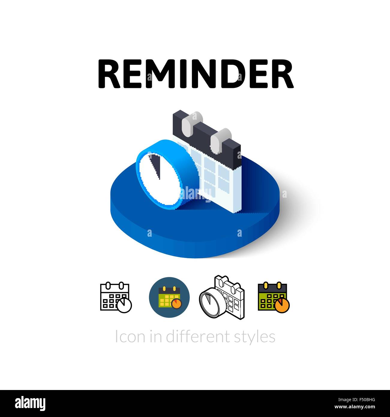 Reminder icon in different style Stock Vector Image & Art - Alamy