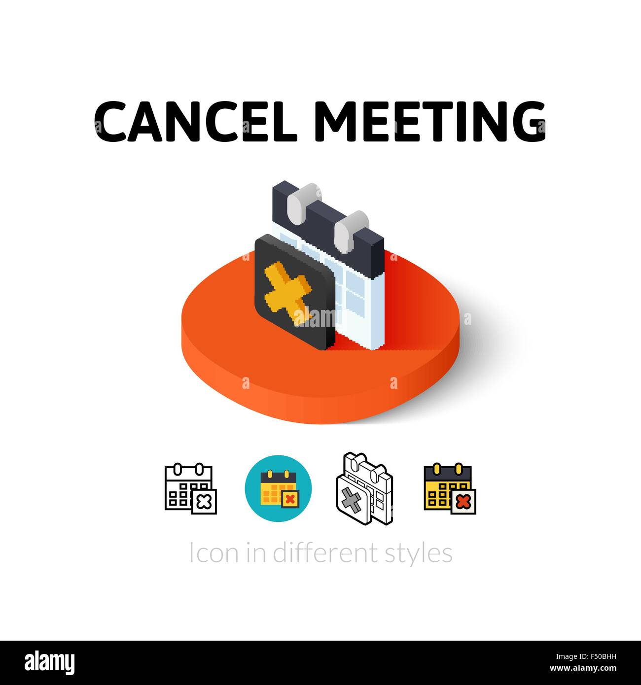 Cancel meeting icon in different style Stock Vector Image & Art - Alamy