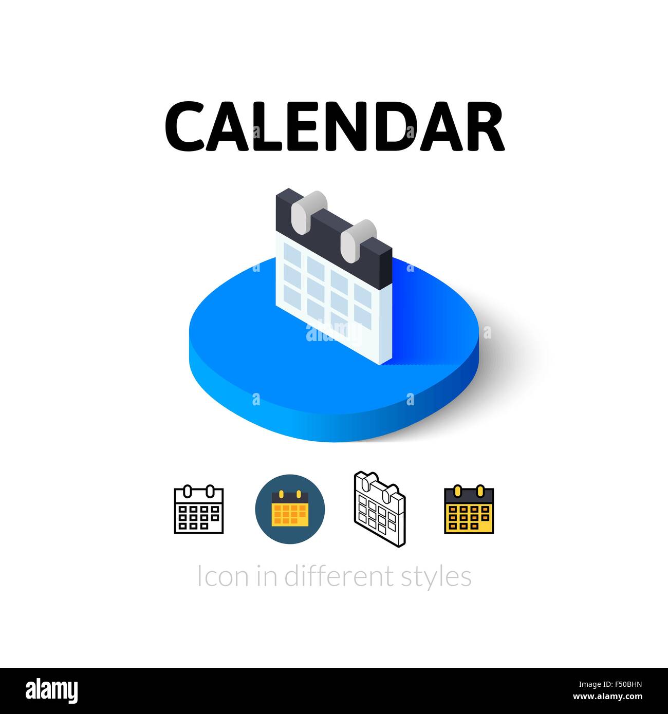 Calendar icon in different style Stock Vector Image & Art - Alamy