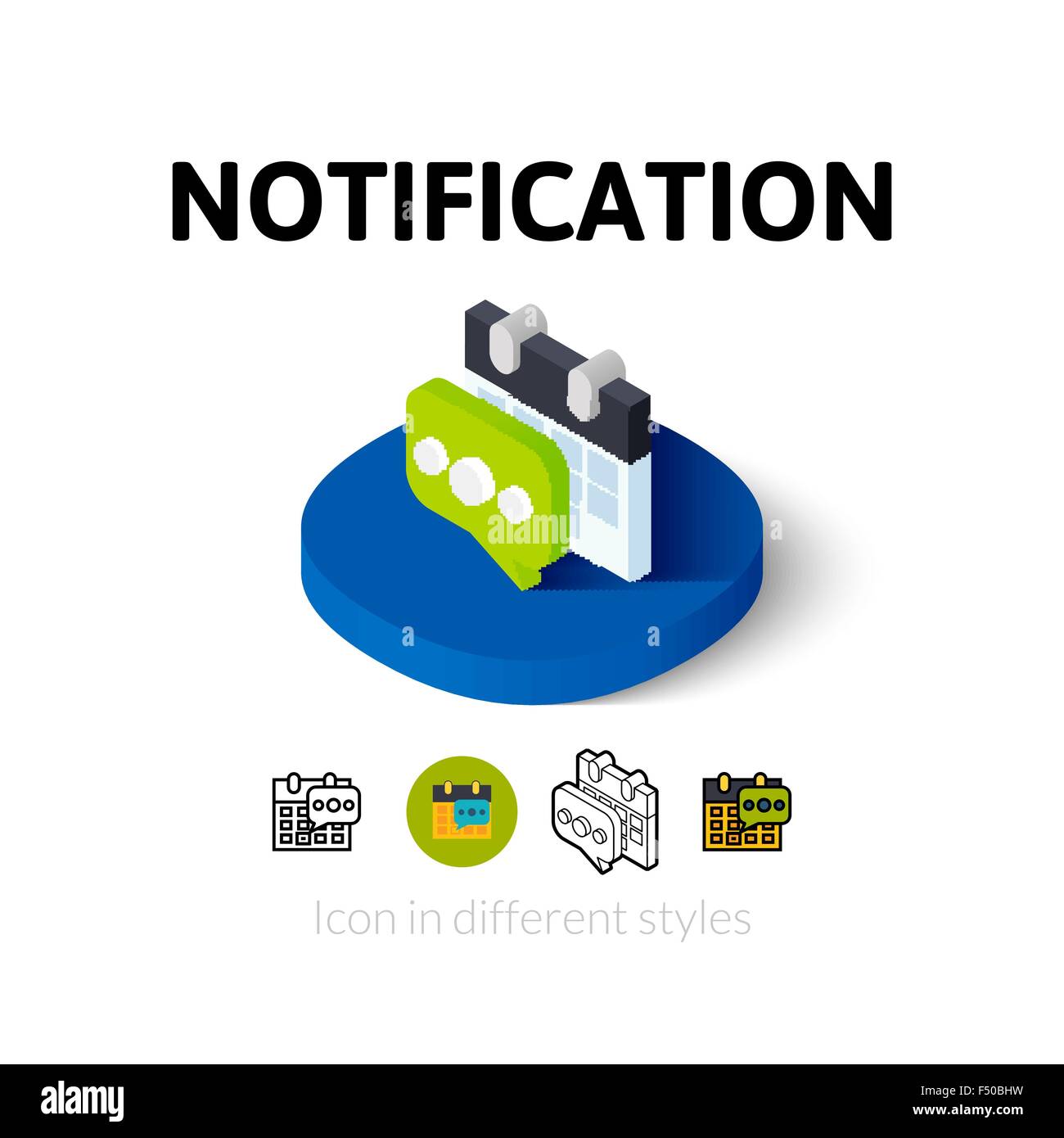 Notification icon in different style Stock Vector Image & Art - Alamy