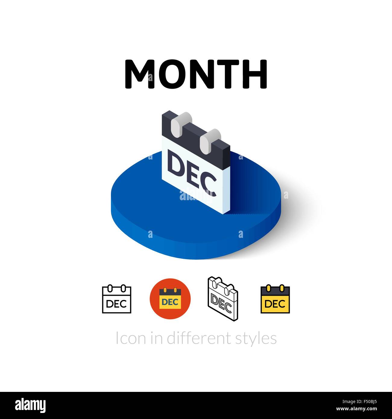 Month icon in different style Stock Vector Image & Art - Alamy