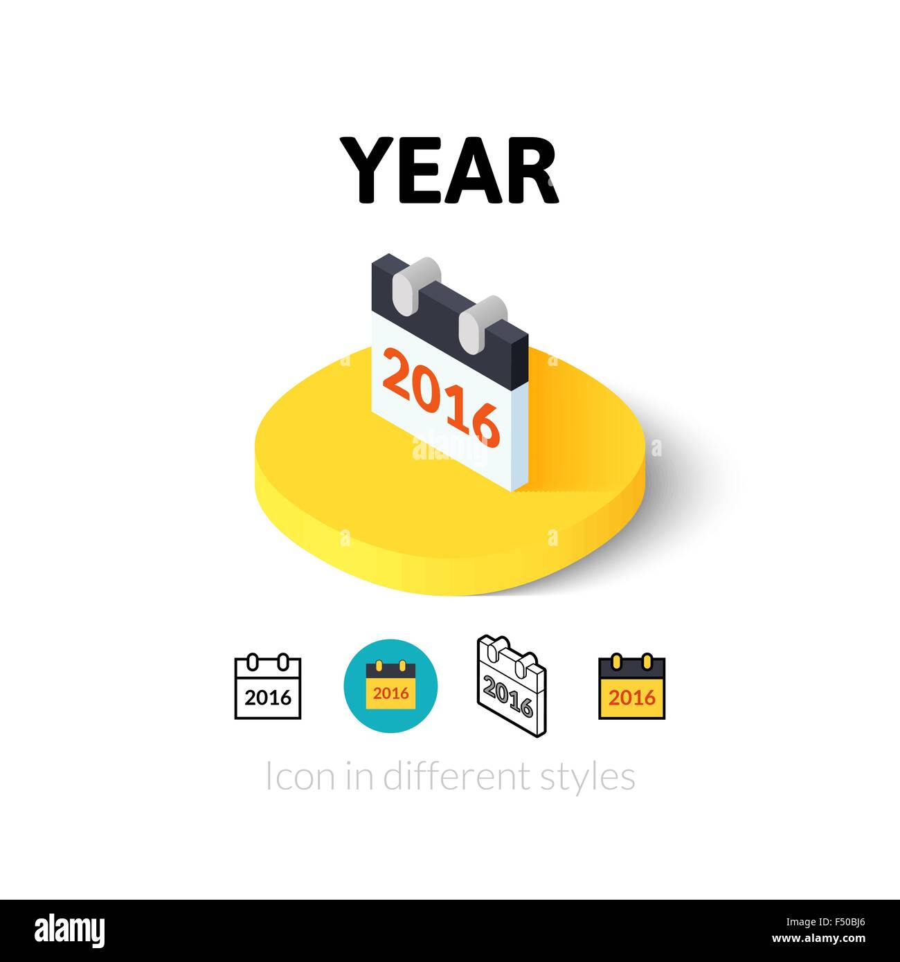 Year icon in different style Stock Vector Image & Art - Alamy