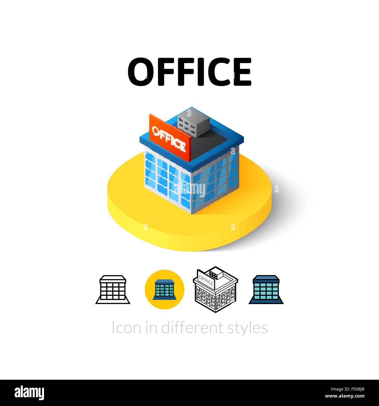 Office icon in different style Stock Vector Image & Art - Alamy