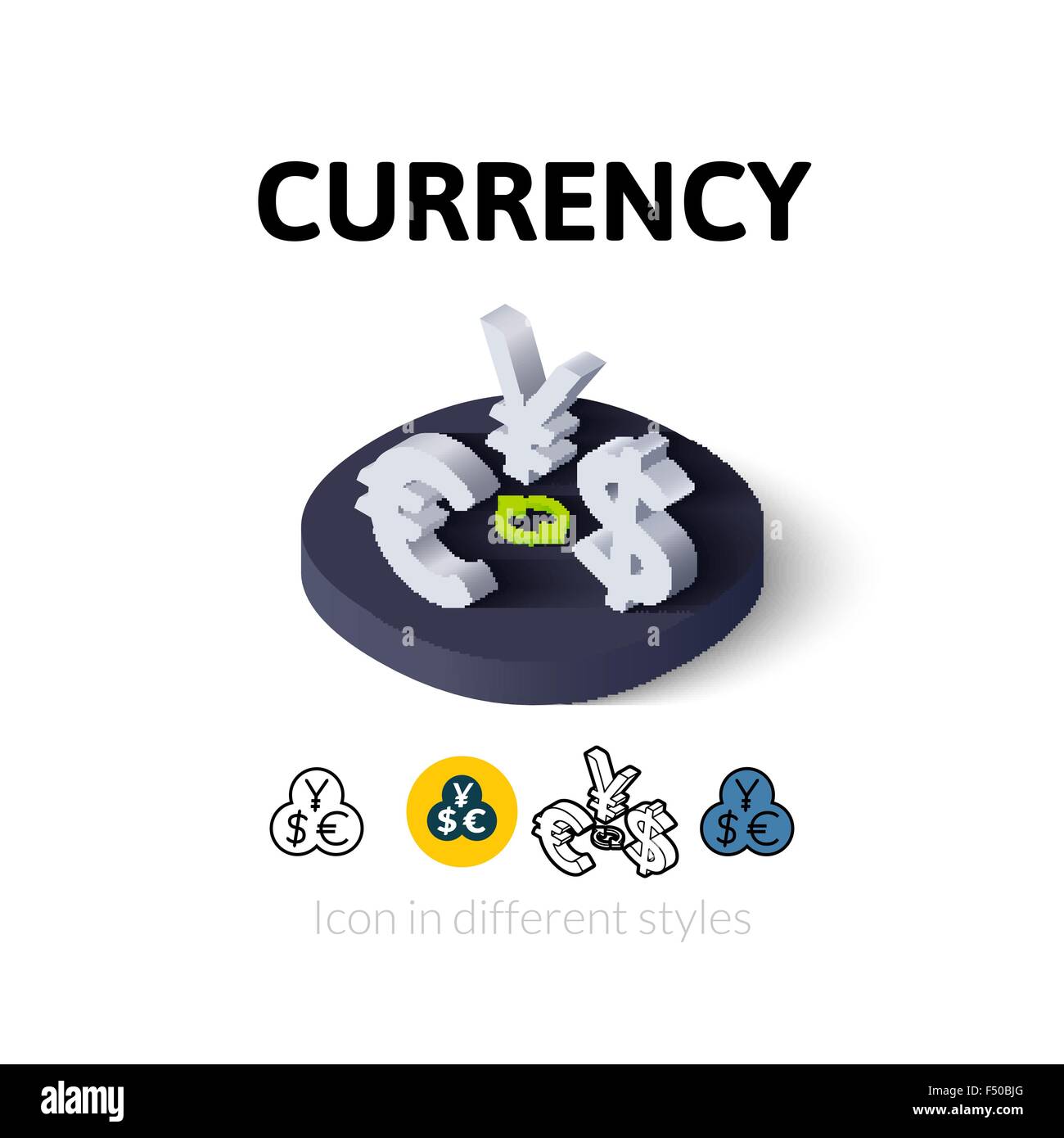 Currency icon in different style Stock Vector Image & Art - Alamy
