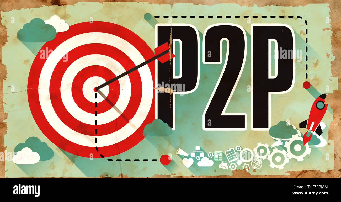 Business Concept. P2P Word on Grunge Poster Stock Photo - Alamy