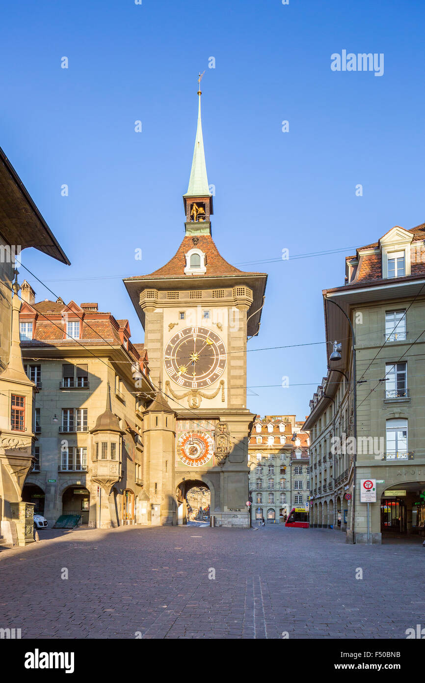 The east front of the Zytglogge at the end of the Kramgasse at Bern ...