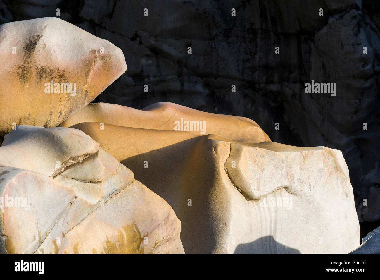 Details of stone of Gangotri Waterfall, the place, where the holy river ...