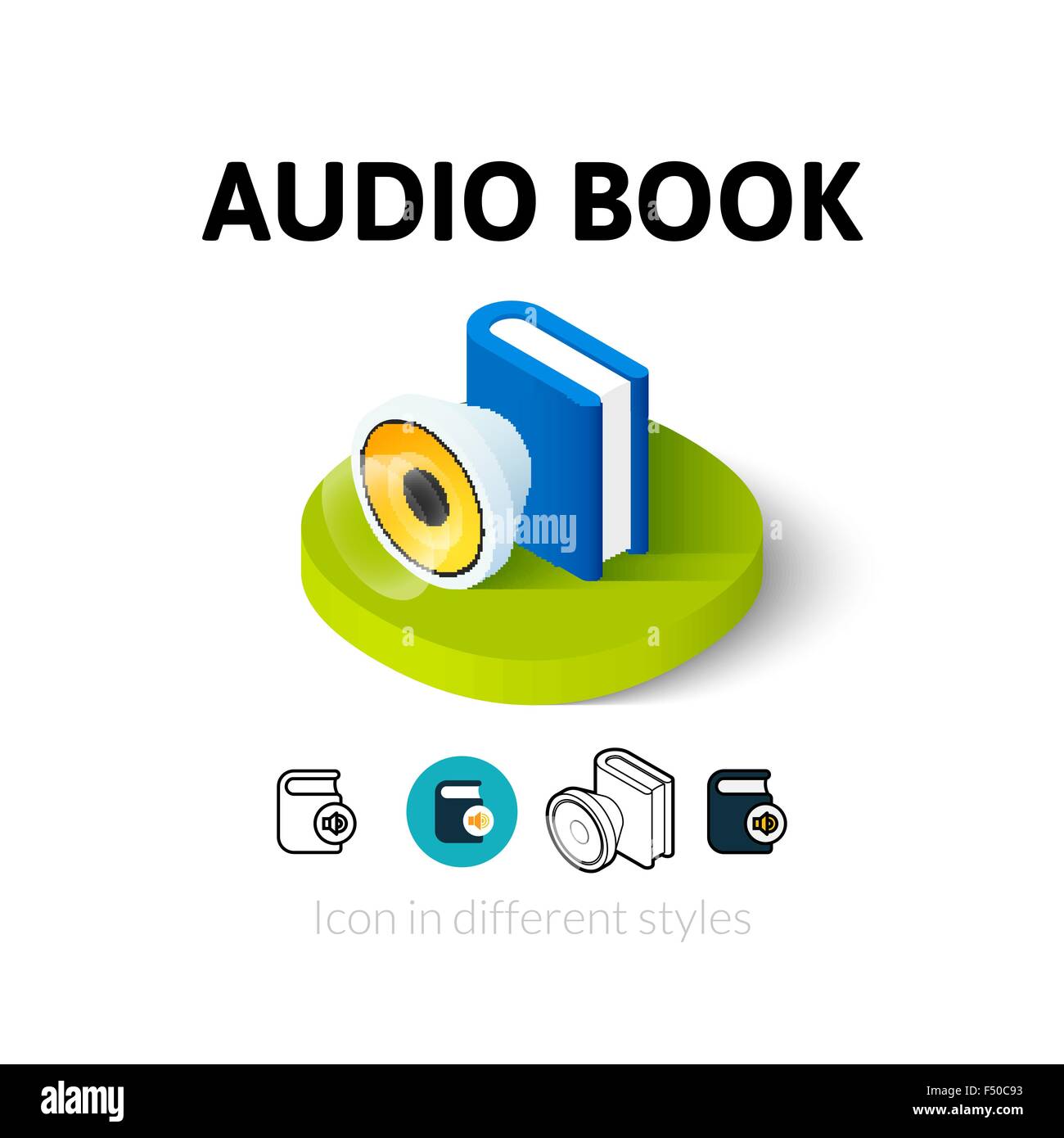 Audio book icon in different style Stock Vector Image & Art - Alamy