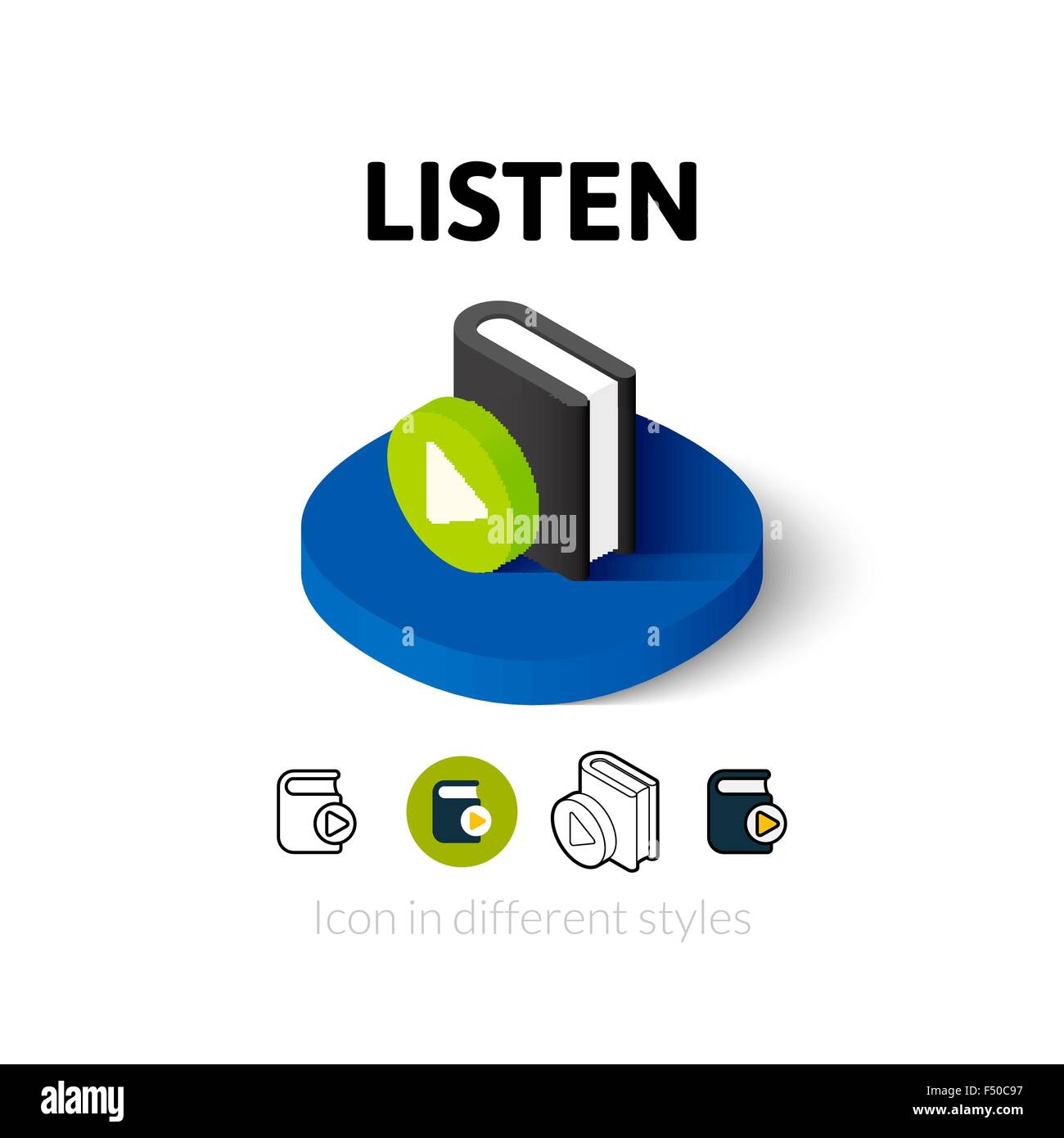Listen icon in different style Stock Vector Image & Art - Alamy