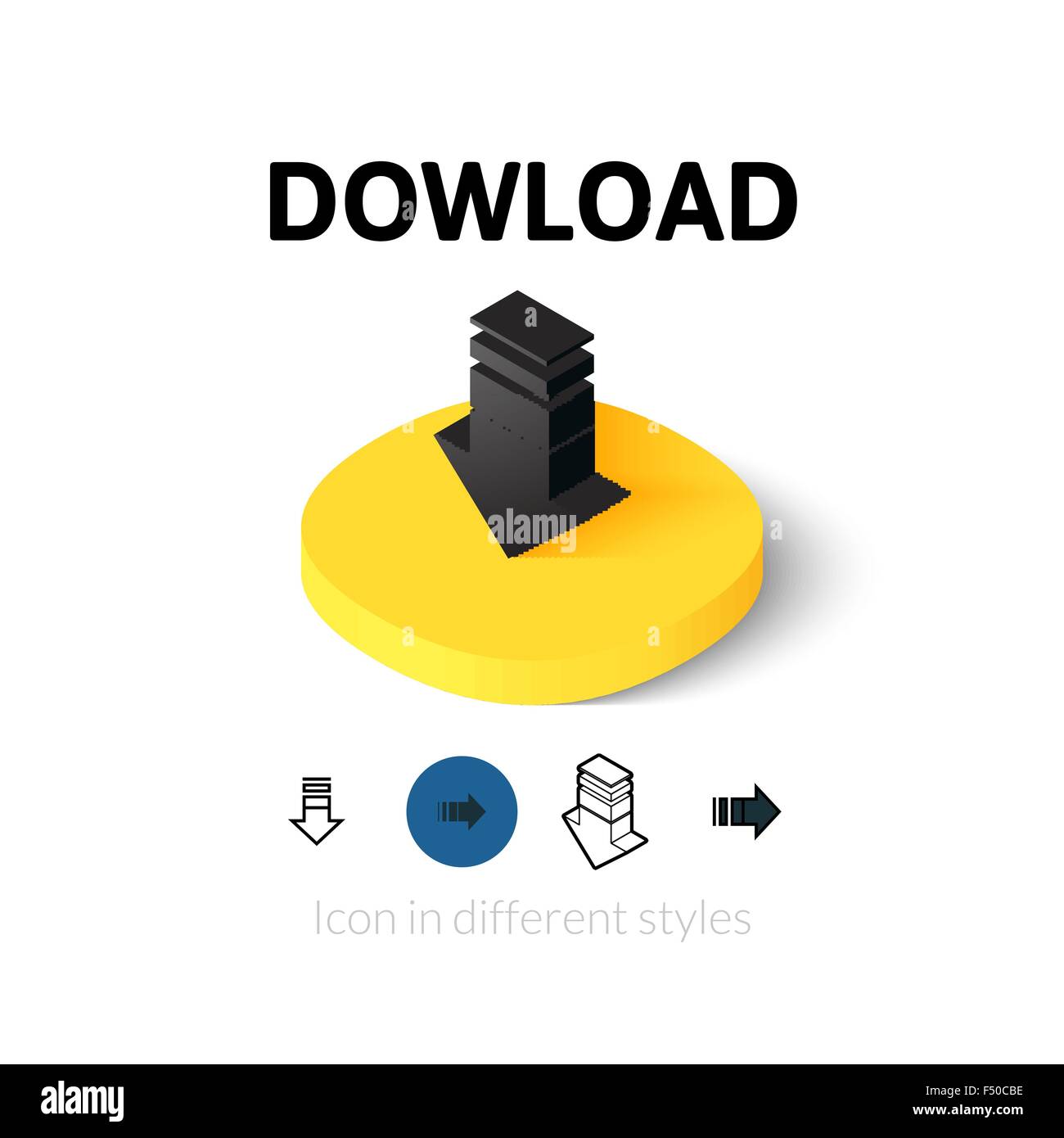Download icon in different style Stock Vector Image & Art - Alamy