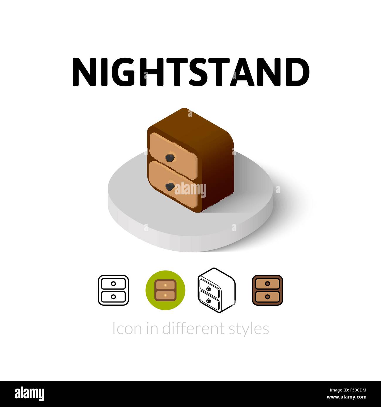 Nightstand icon in different style Stock Vector Image & Art - Alamy
