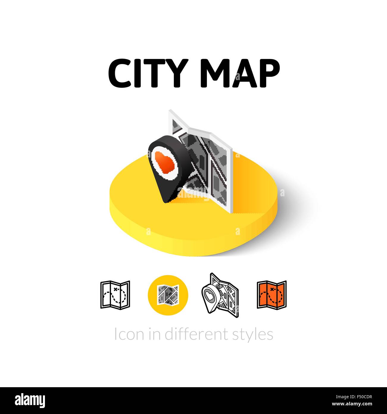 City map icon in different style Stock Vector Image & Art - Alamy