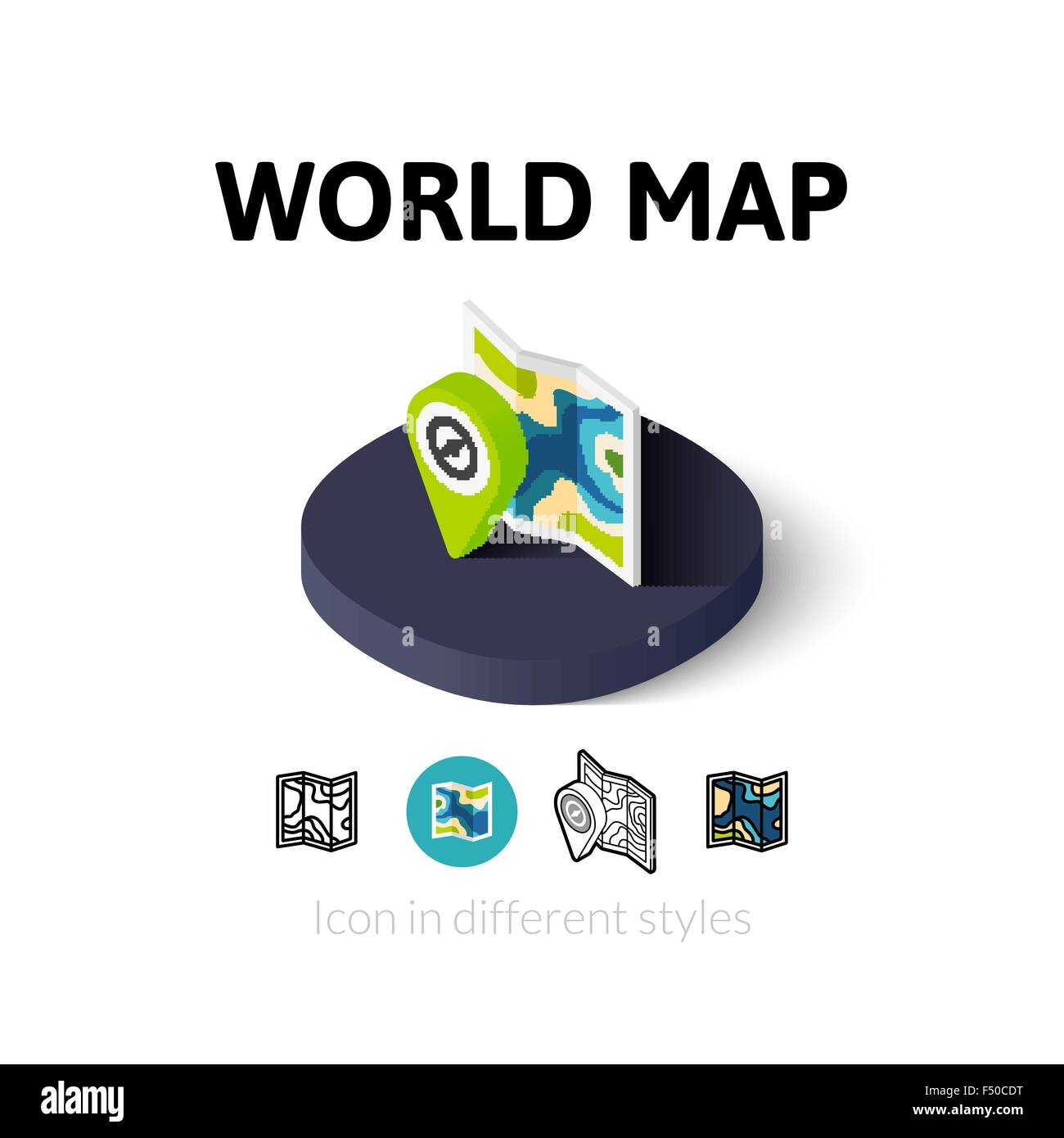 World map icon in different style Stock Vector Image & Art - Alamy