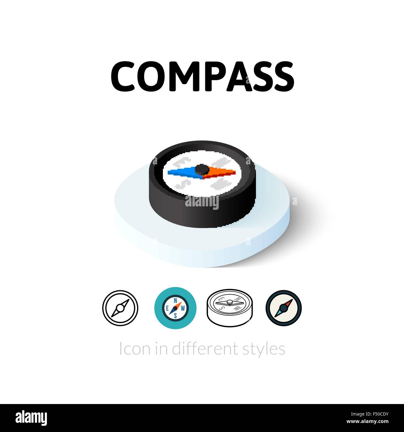 Compass icon in different style Stock Vector Image & Art - Alamy