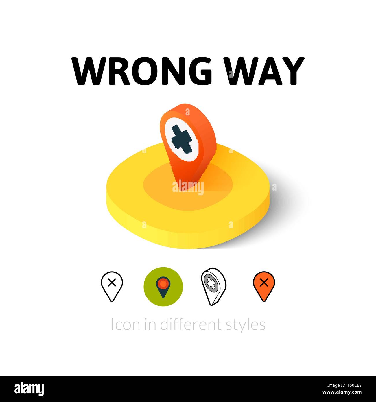 Wrong way icon in different style Stock Vector Image & Art - Alamy