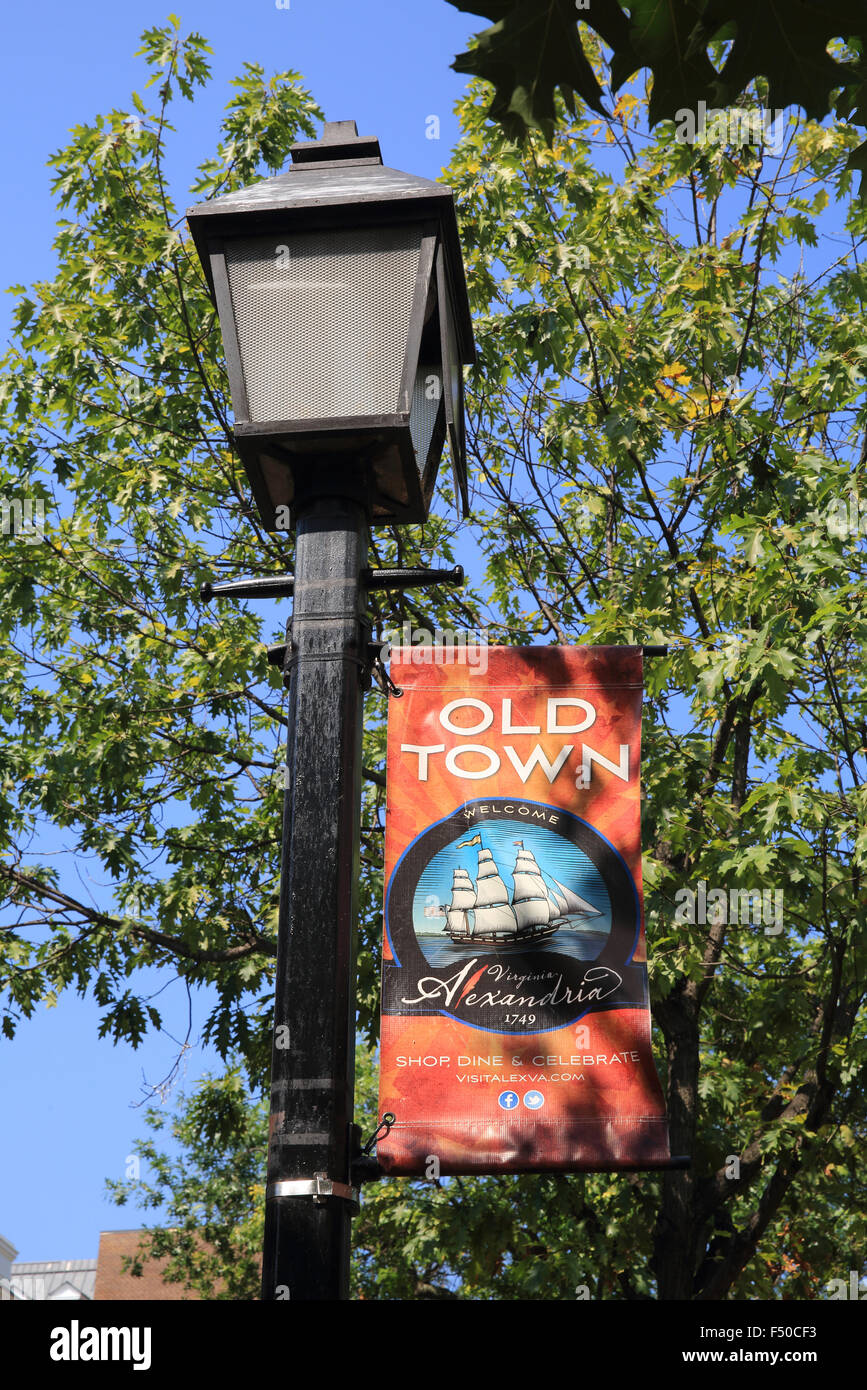 Sign for the old town on King Street in the City of Alexandria, in ...
