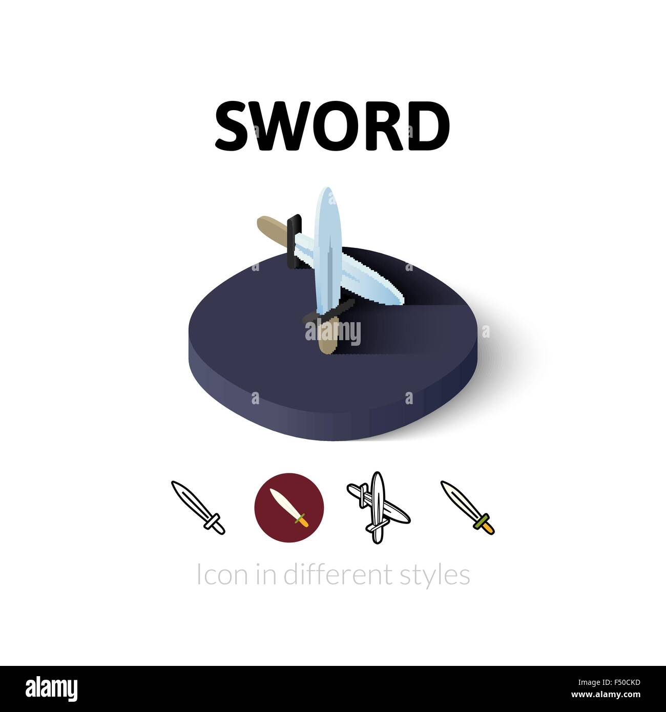Sword icon in different style Stock Vector Image & Art - Alamy