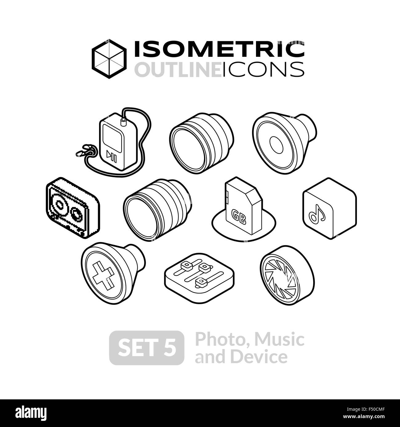Isometric outline icons set 5 Stock Vector Image & Art - Alamy