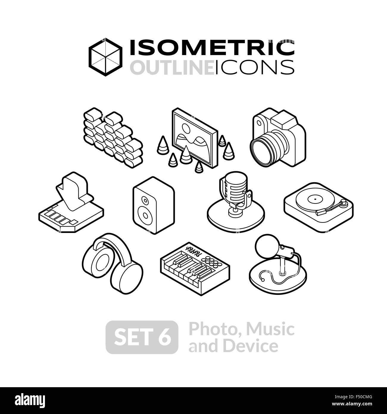Isometric outline icons set 6 Stock Vector Image & Art - Alamy