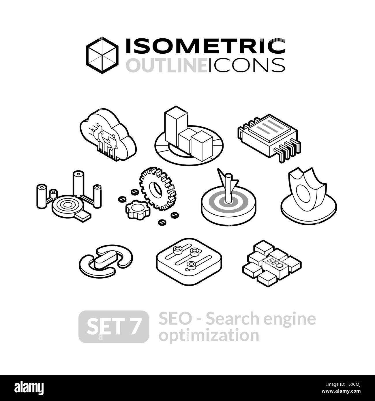 Isometric outline icons set 7 Stock Vector Image & Art - Alamy