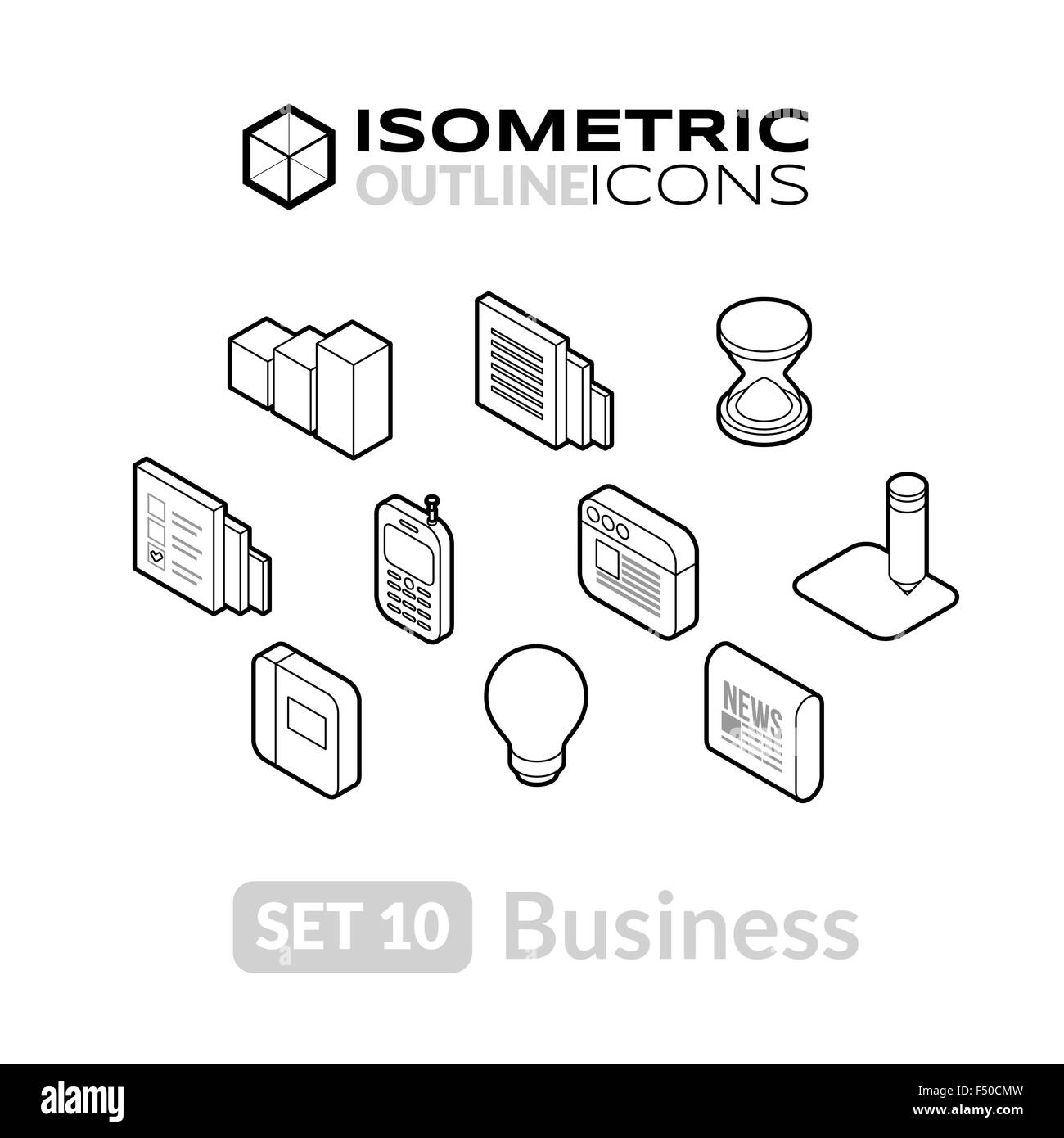 Isometric outline icons set 10 Stock Vector Image & Art - Alamy