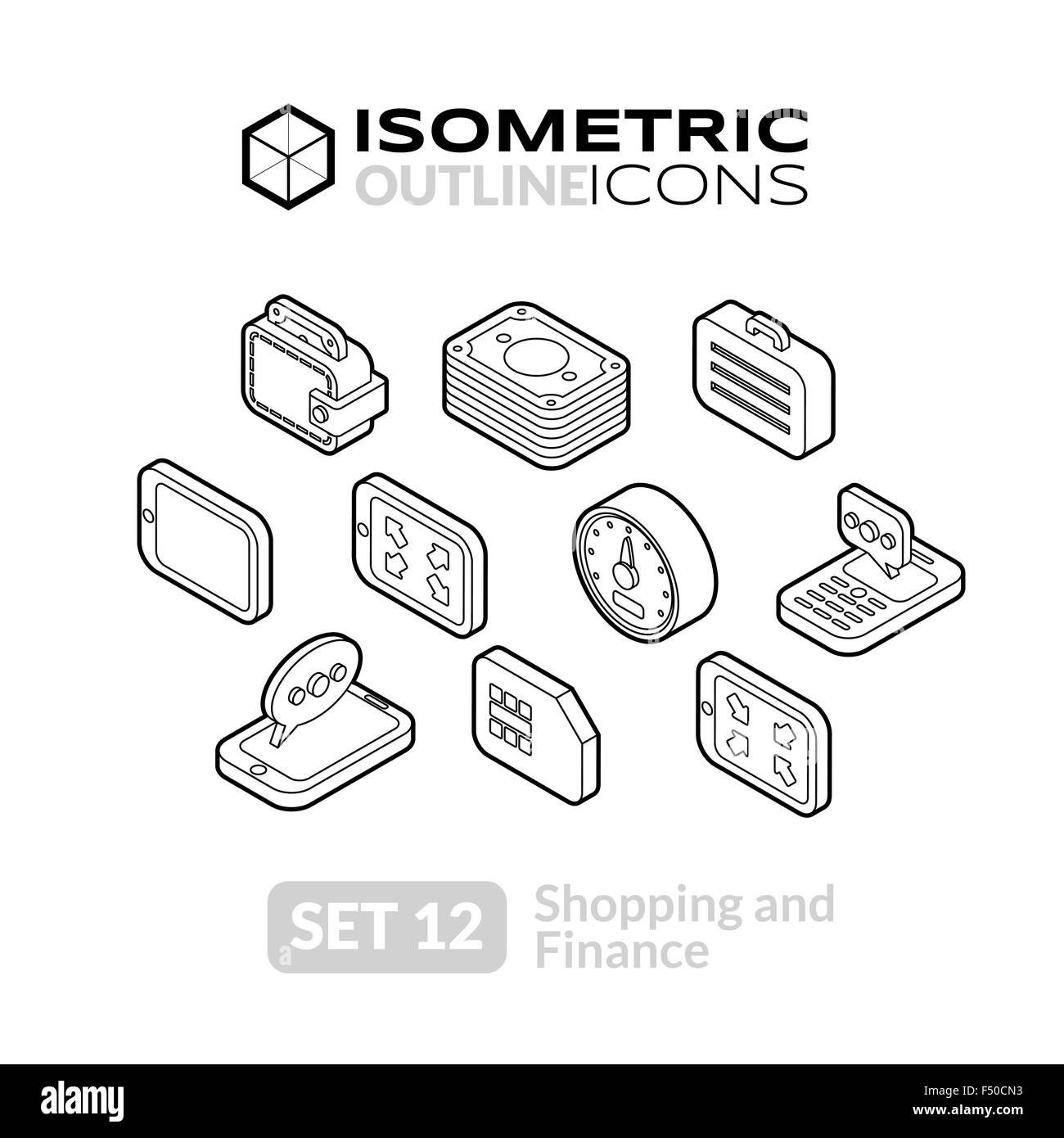 Tablet shopping icon outline Cut Out Stock Images & Pictures - Alamy