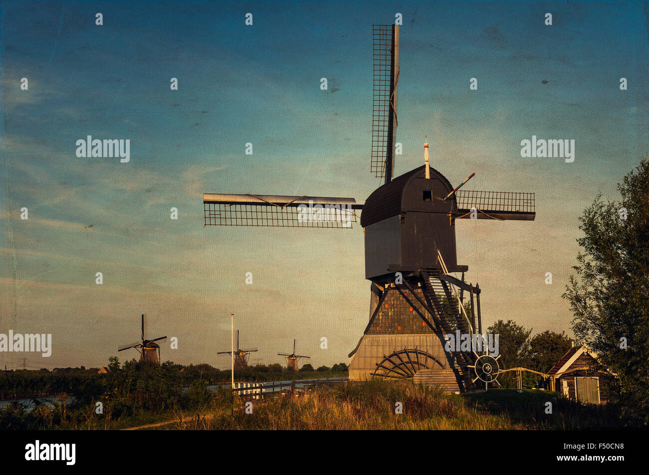 Windmill in Kinderdijk Stock Photo - Alamy
