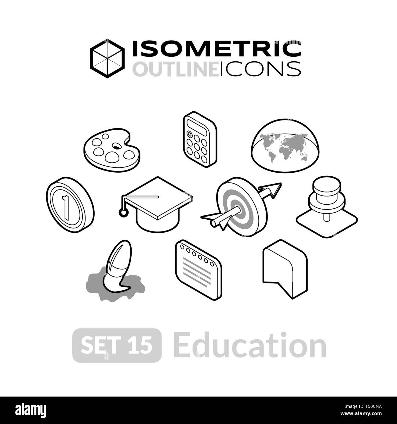 Isometric outline set 15 hi-res stock photography and images - Alamy