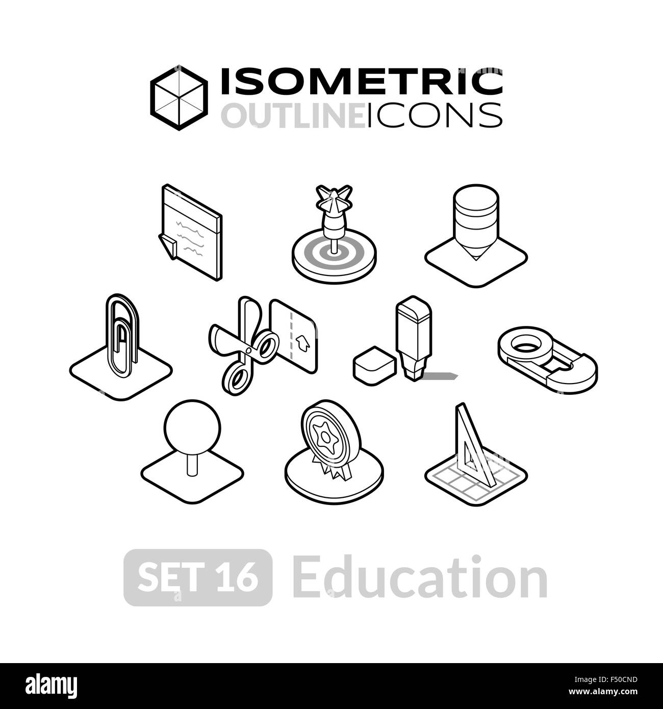 Isometric outline icons set 16 Stock Vector Image & Art - Alamy