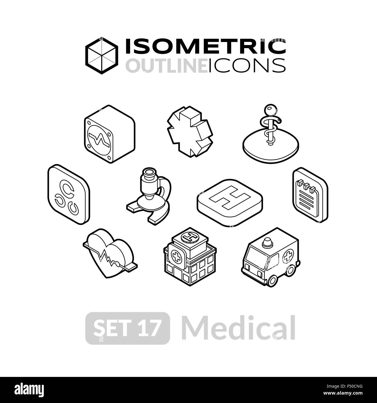 Isometric outline icons set 17 Stock Vector Image & Art - Alamy