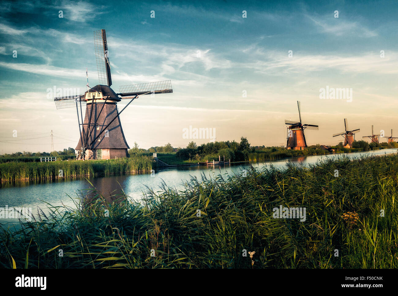 Group of windmills by night hi-res stock photography and images - Alamy