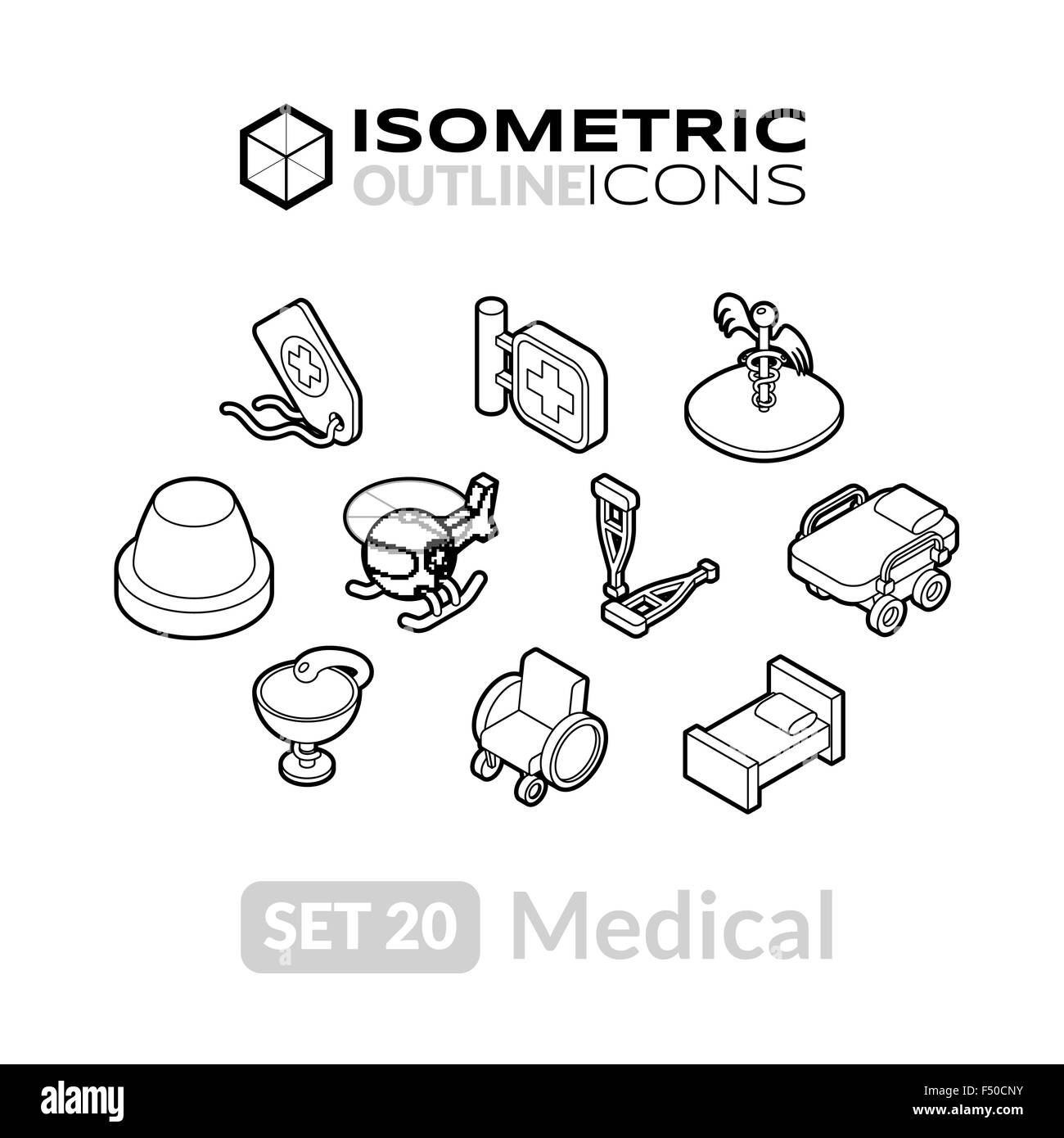 Isometric outline icons set 20 Stock Vector Image & Art - Alamy