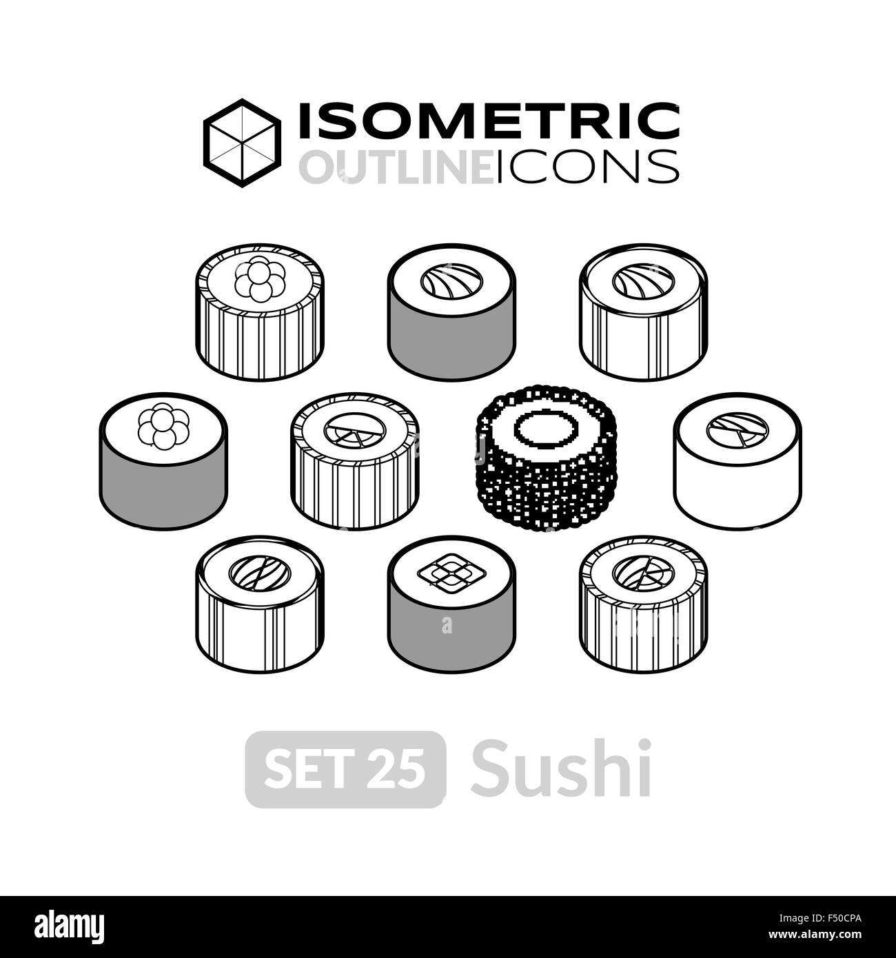 Isometric outline icons set 25 Stock Vector Image & Art - Alamy