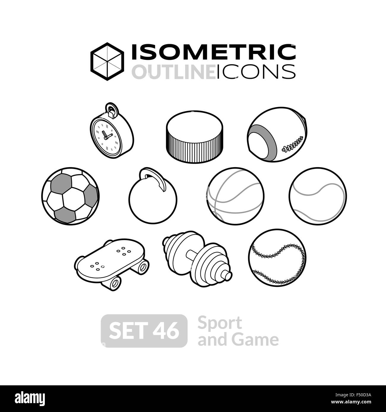 Isometric outline icons set 46 Stock Vector Image & Art - Alamy