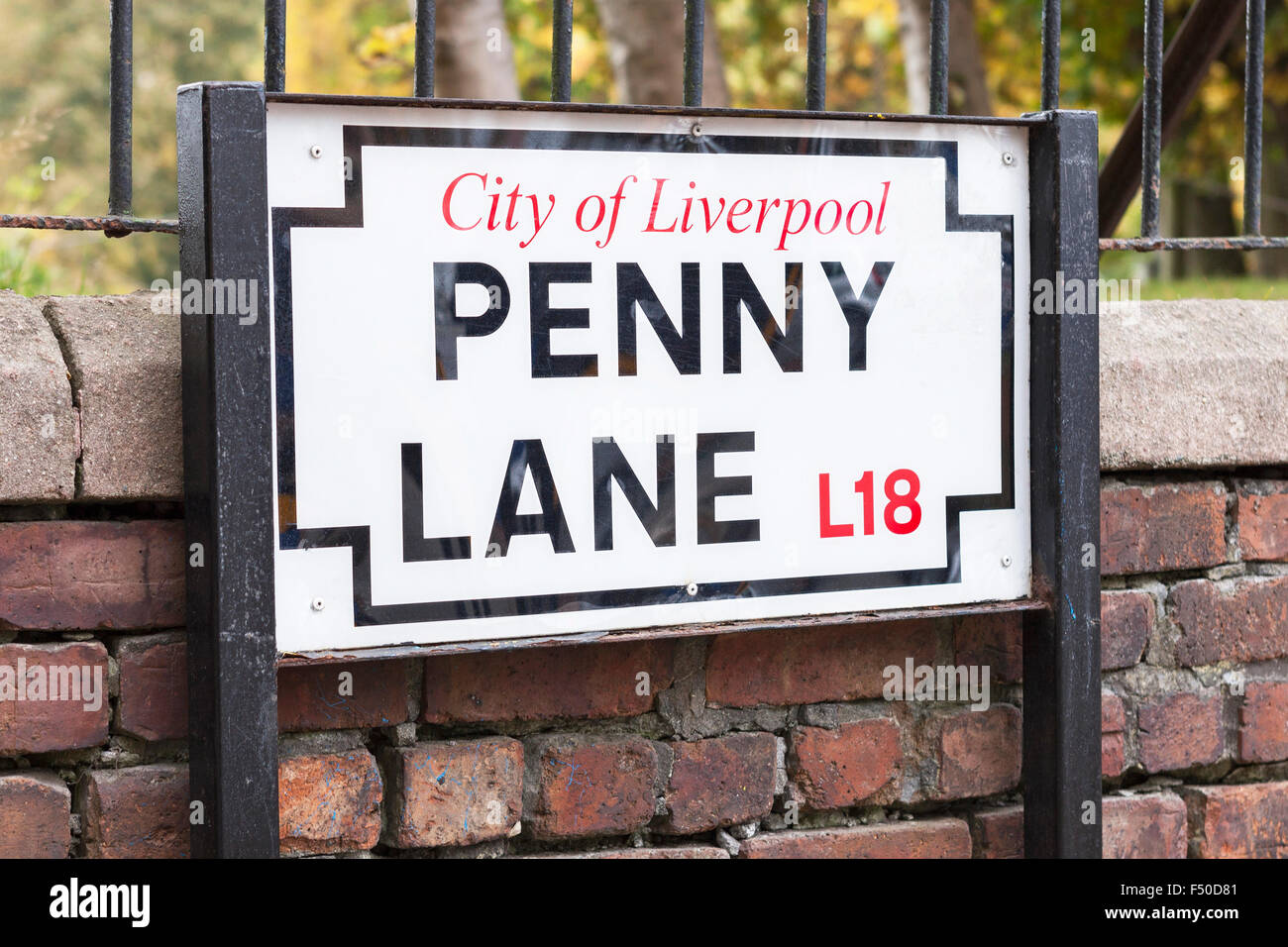 "Penny Lane" street sign, Liverpool Stock Photo - Alamy