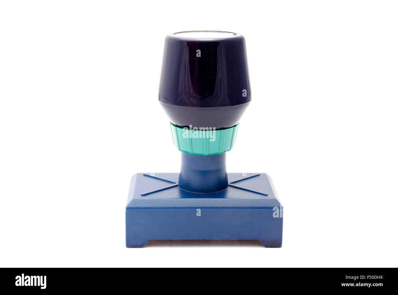 Blue rubber stamp isolated on white background Stock Photo - Alamy