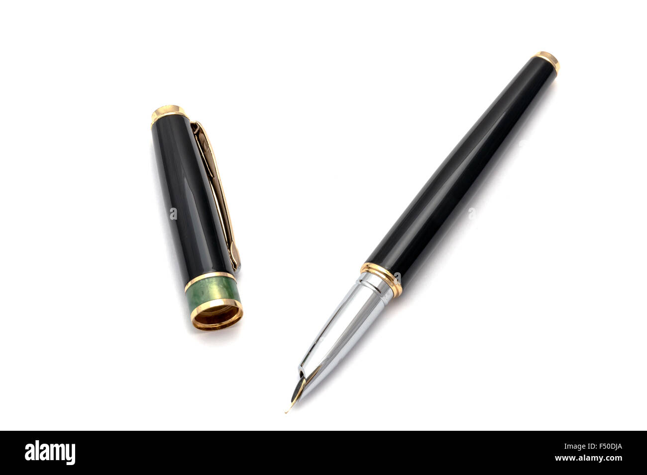 Black pen on white background Stock Photo - Alamy
