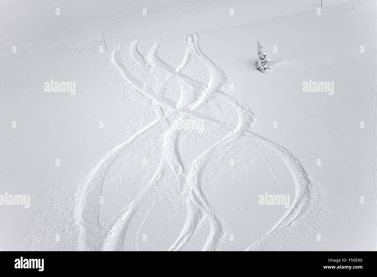 Ski Slope with Fresh Curves Stock Photo - Alamy