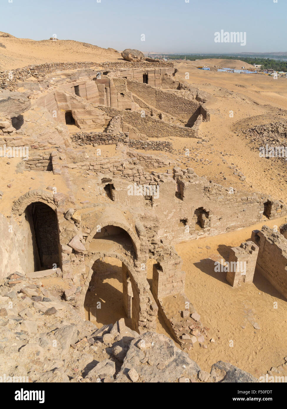 View of Tombs of The Nobles from the Tomb of the Wind, the domed Muslim ...