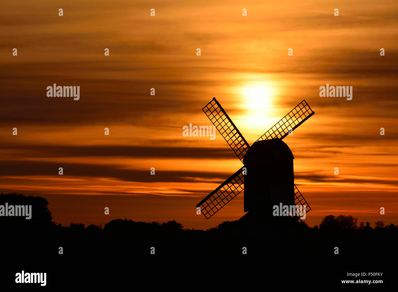 golden sunset at Pitstone Windmill, Buckinghamshire, England Stock ...